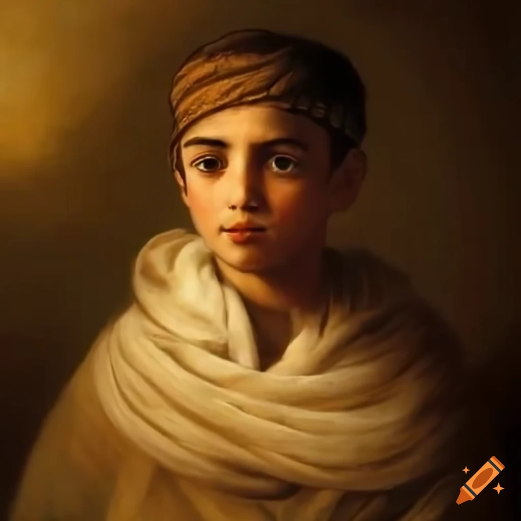 Young Prophet Dawood in a serene field with his father or tending to ...