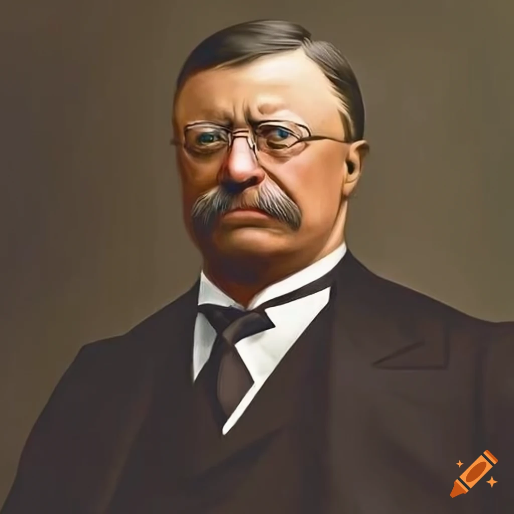 Portrait of the 26th President of the United States, Theodore Roosevelt ...