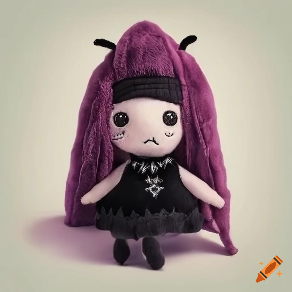 Gothic-style plush toy illustration by Jerzy Tchorzewski on Craiyon