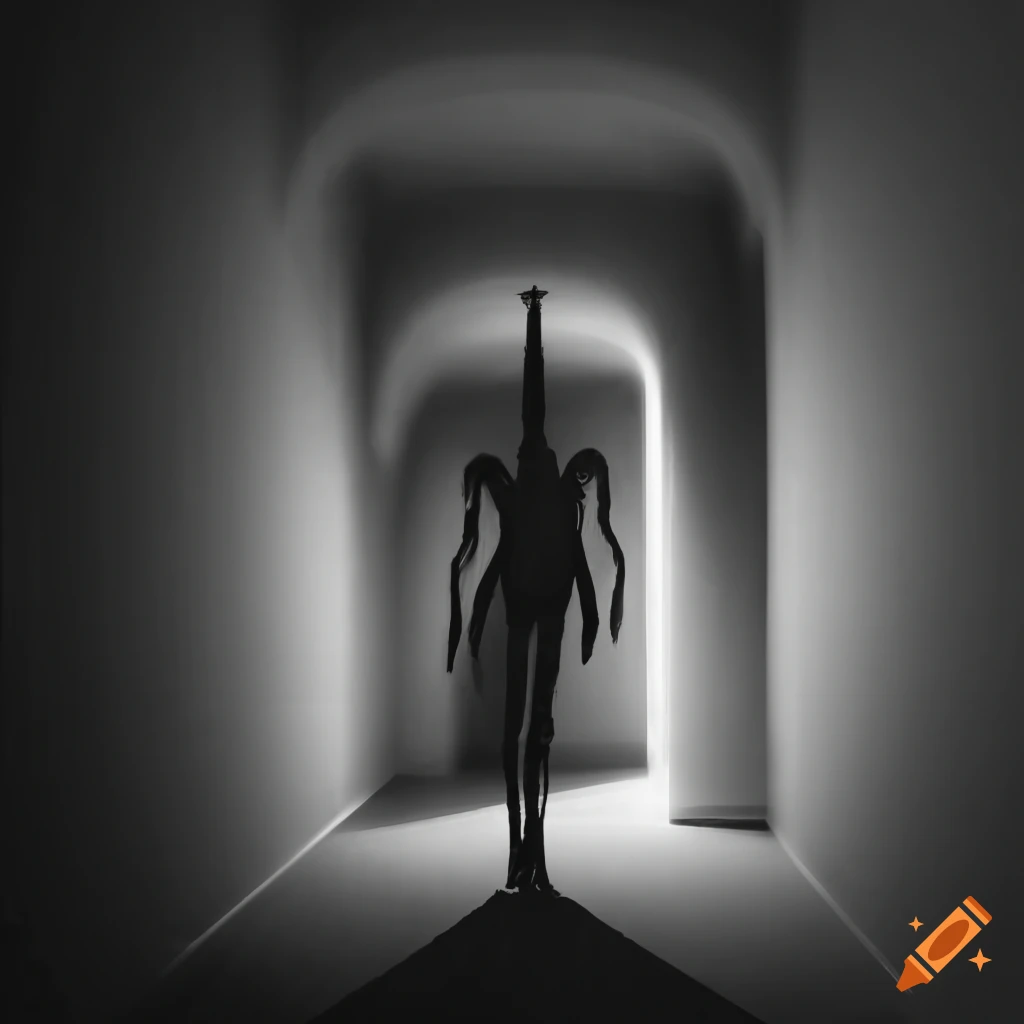 Unnerving black and white artwork of thin humanoid creatures in a ...