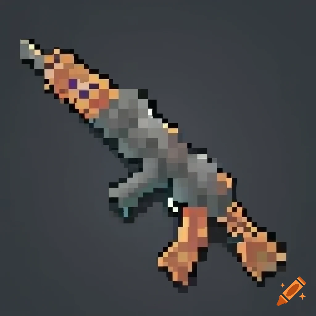 Texture of AK47 for Minecraft texture pack (16x16 pixels) on Craiyon