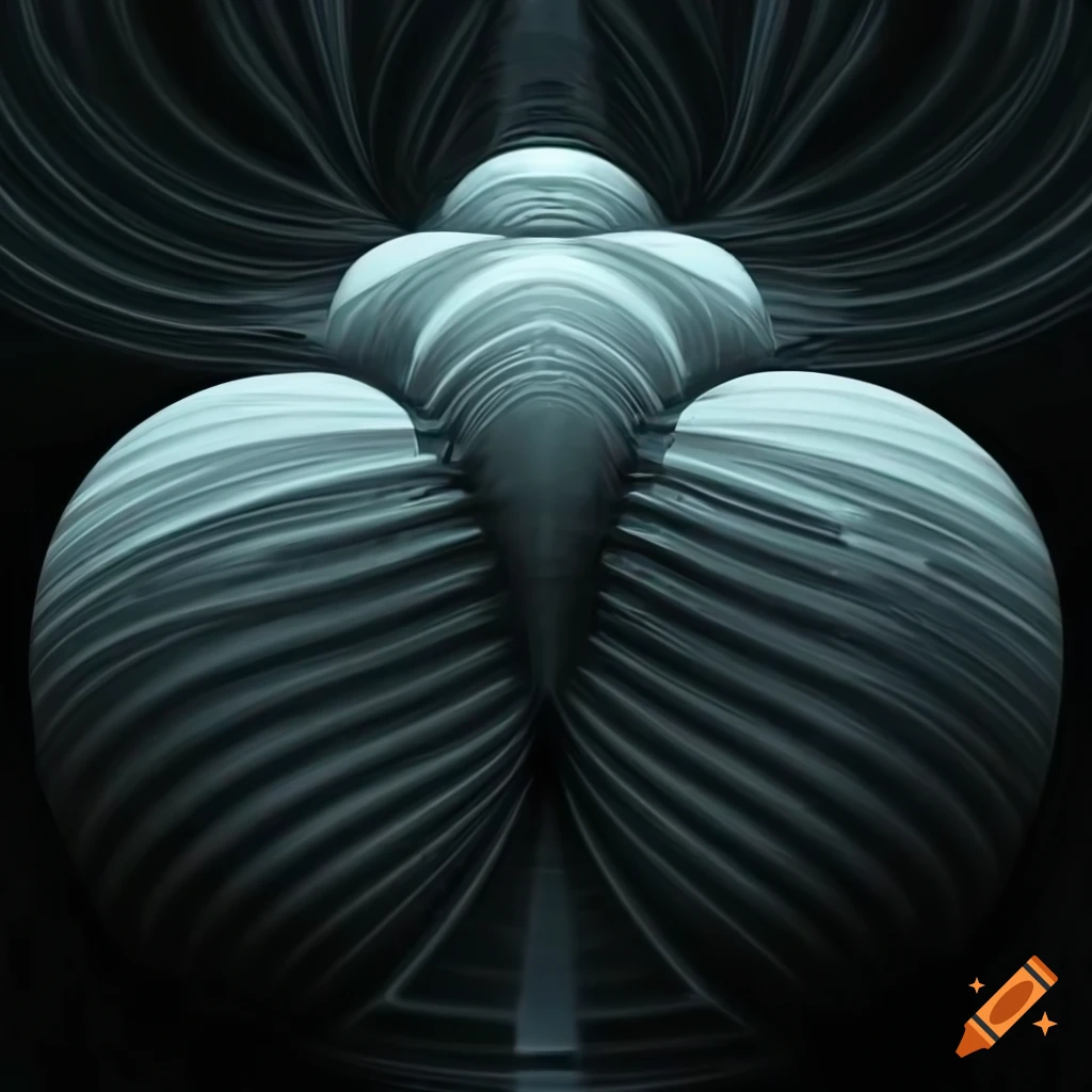 Abstract expressionistic biomechanical artwork of humanoid shapes on ...