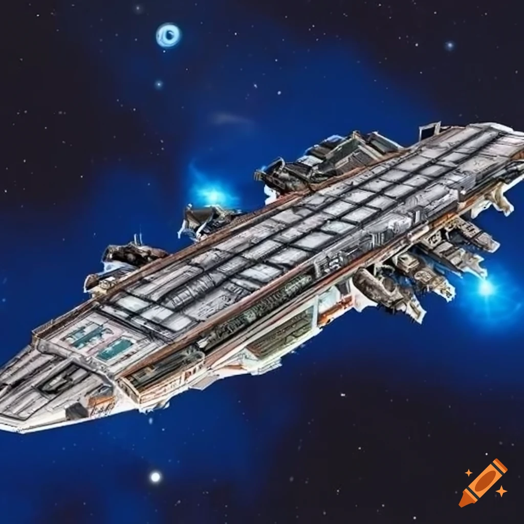 Sci-fi space super carrier on Craiyon