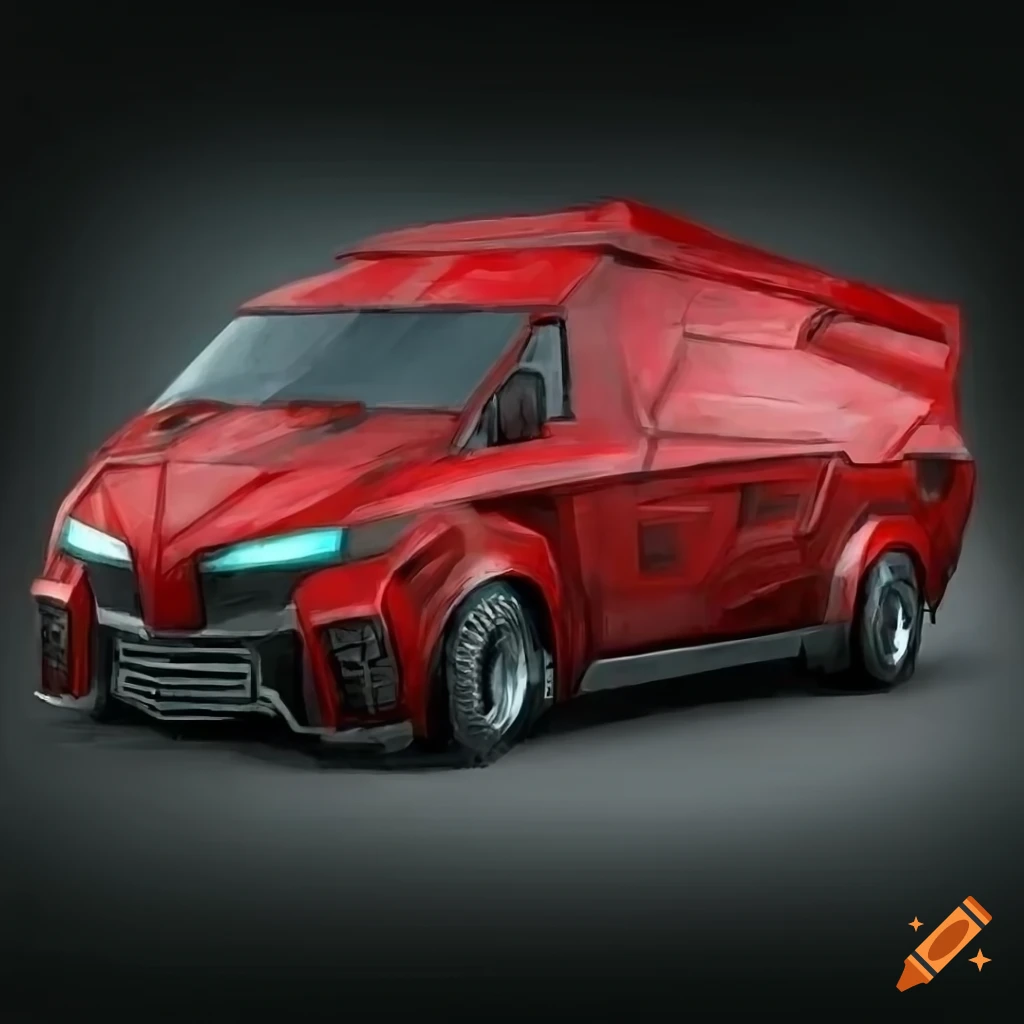 Futuristic armoured van from Transformers: War For Cybertron in red ...