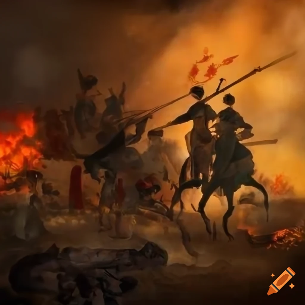 Dramatic depiction of the Battle of Singapore in 1799 with Tipu Sultan ...