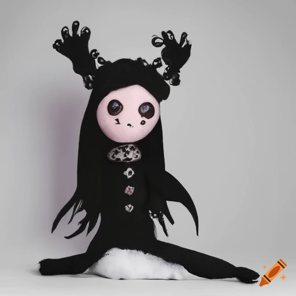 Unique and cute gothic-style plush toy by Jerzy Tchorzewski on Craiyon