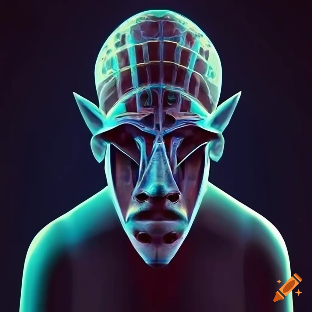 African fantasy x-ray mask in stunning 4K resolution with Zelda game ...