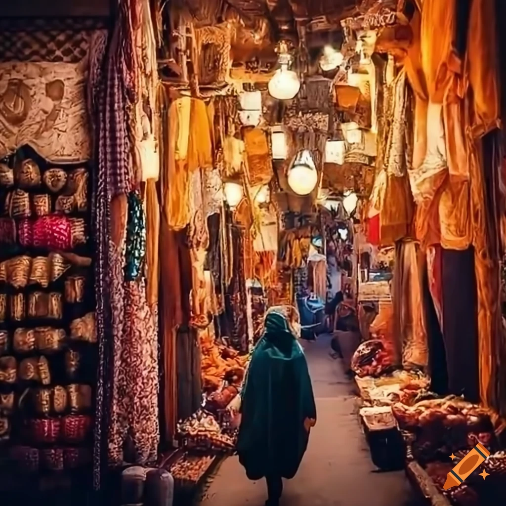 Market scene in Morocco with a realistic vibe in 4K resolution on Craiyon