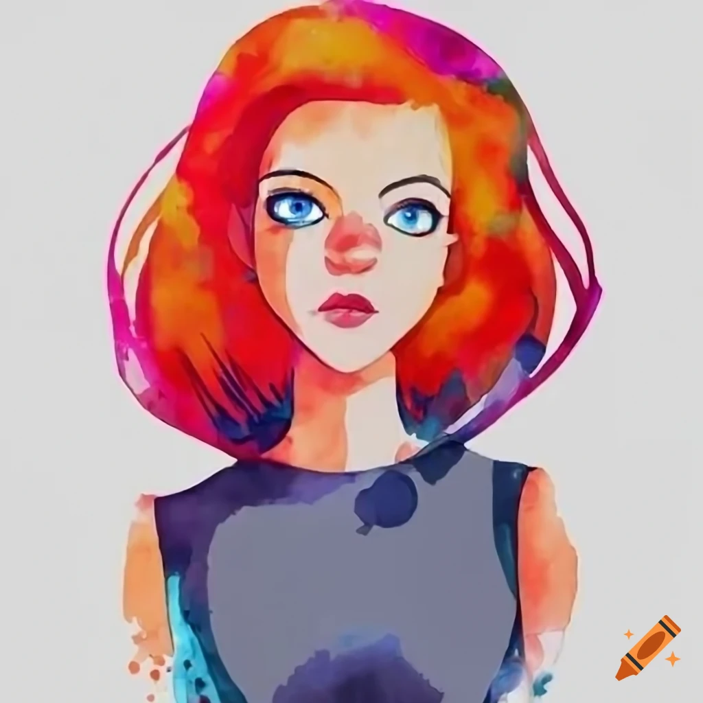 Barbara from Batman animated series with red hair and ice-blue eyes in ...