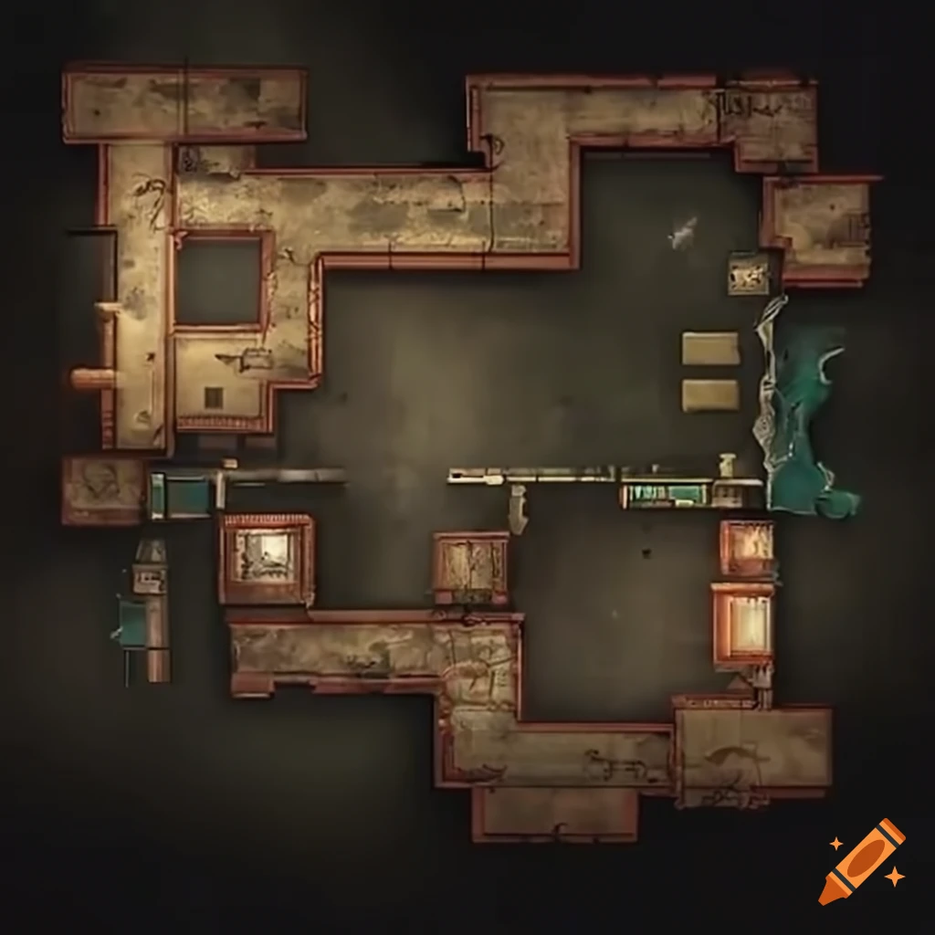 Call of duty zombies map layout on Craiyon