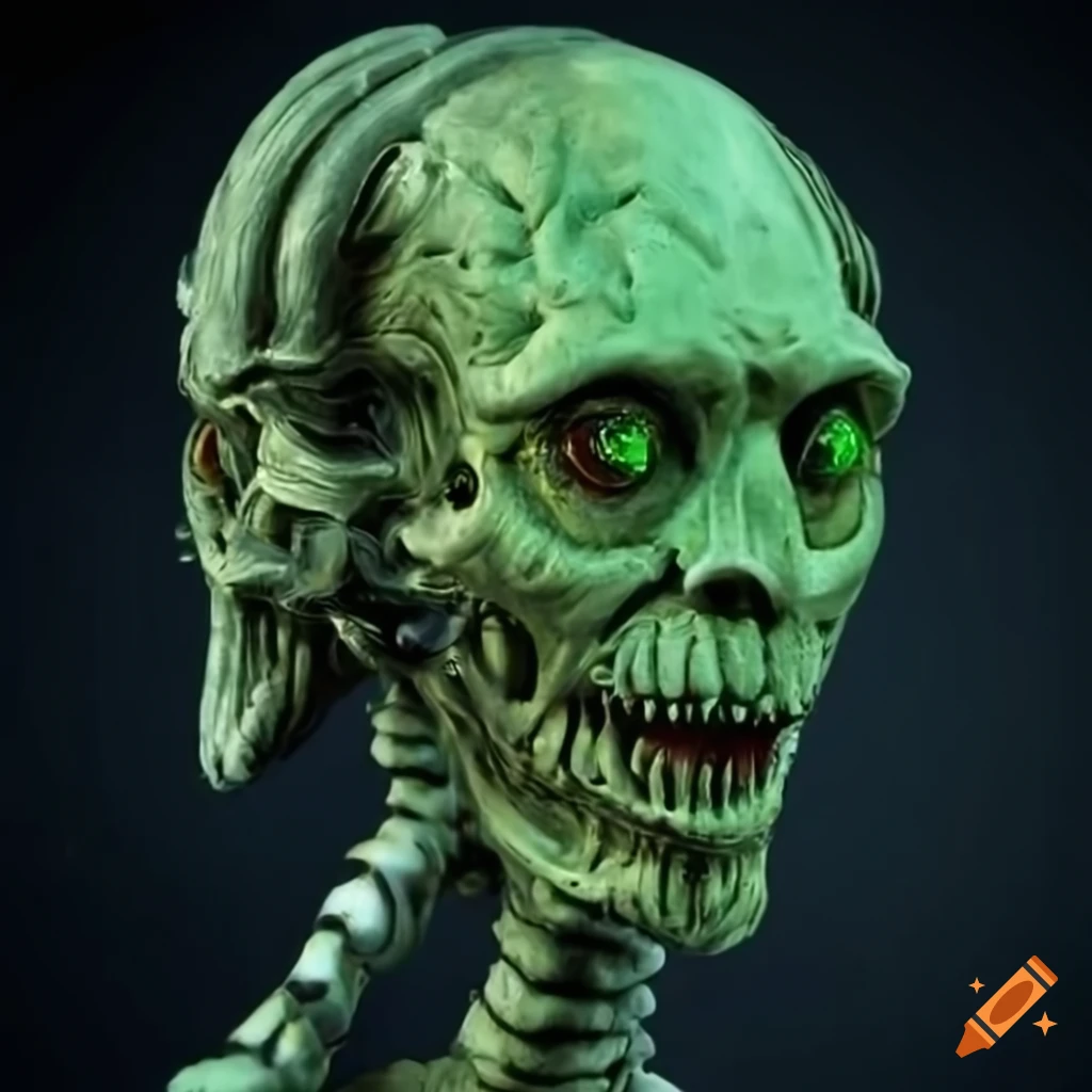 Steve Buscemi as Brainiac robot with Giger sci-fi design and dramatic ...