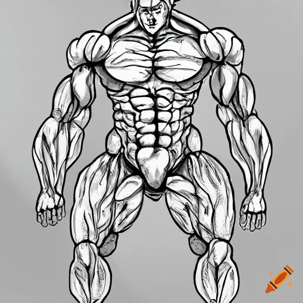 Baki defeated, kneeling under the setting sun with light illuminating ...