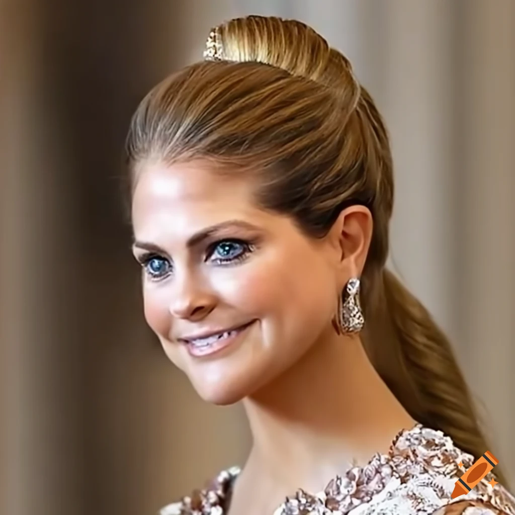 Princess with lovely long hair styled in a high ponytail on Craiyon