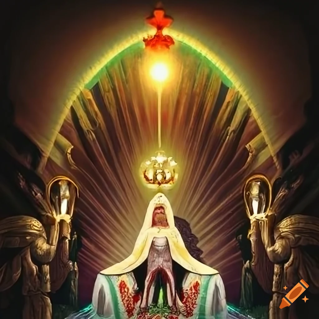 Heavenly vision from revelation chapter 4: magnificent throne with ...