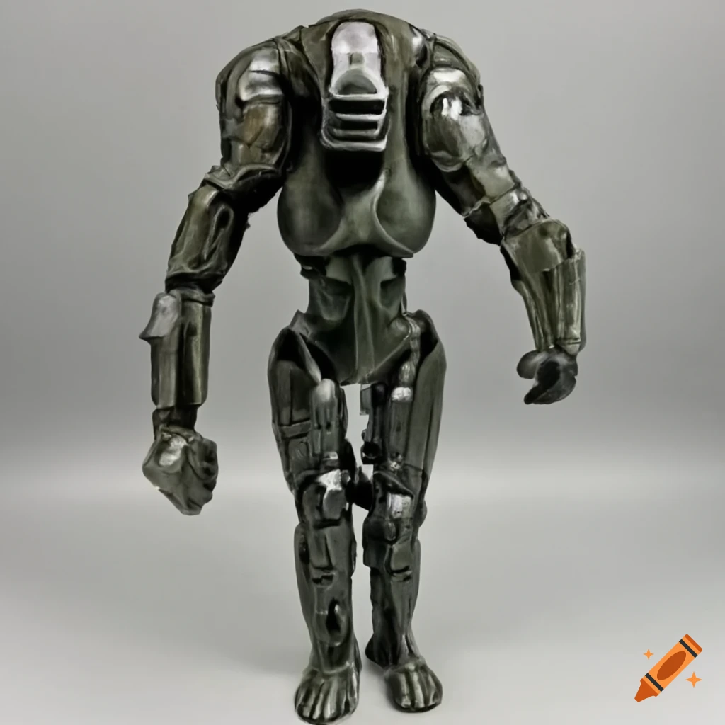 Biomechanical armored synthetic humanoid soldier with a 70s sci-fi vibe ...