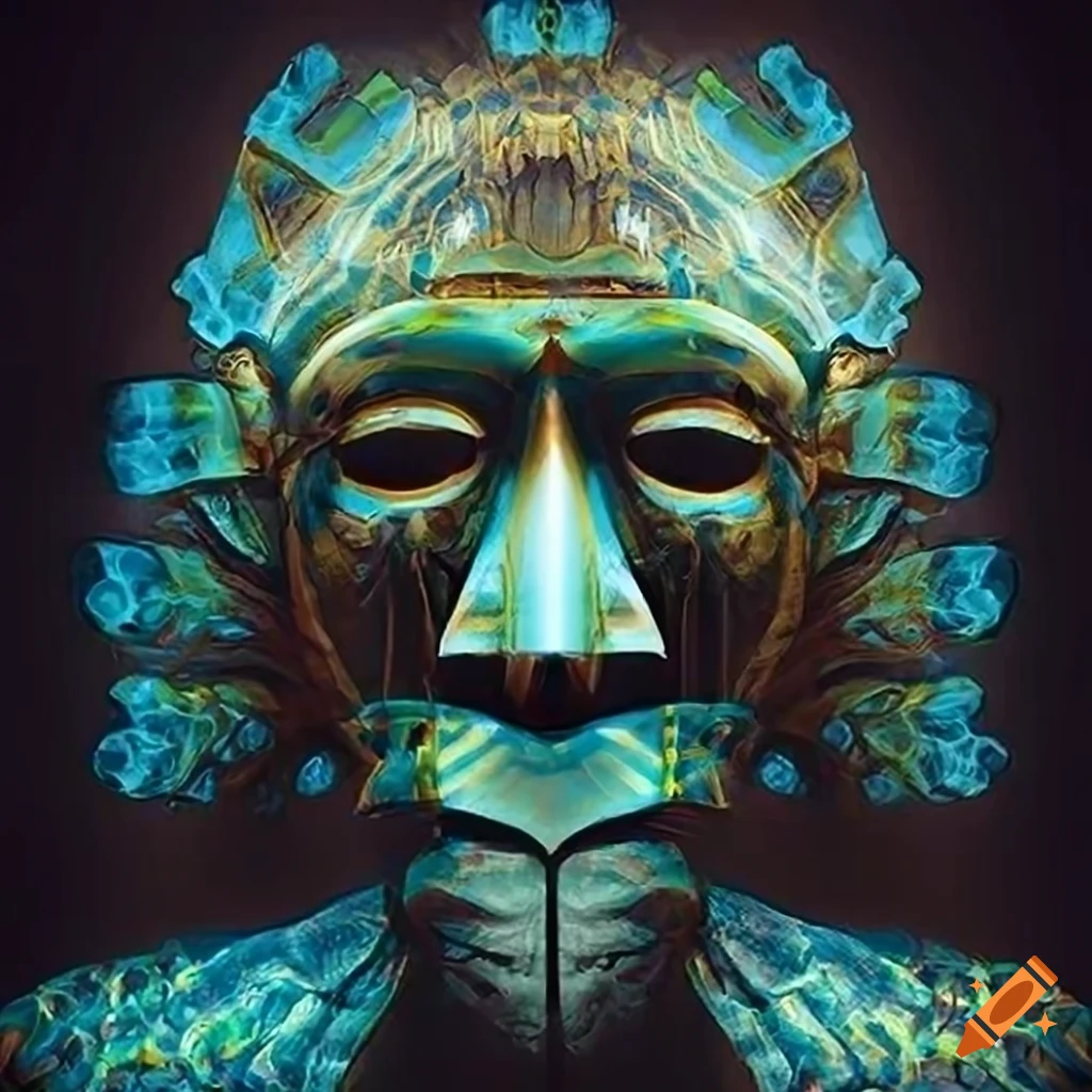 African fantasy x-ray mask with zelda game motif and stunning details ...