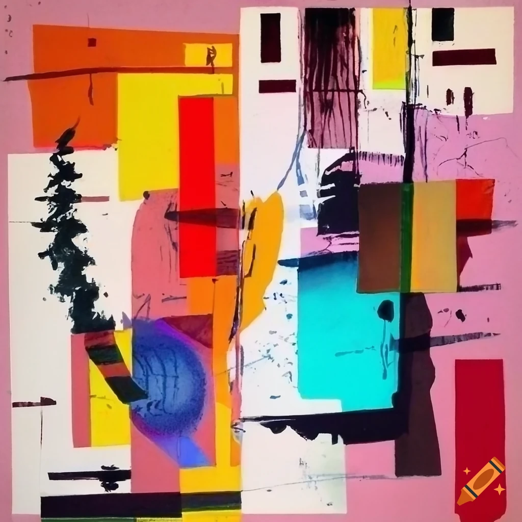 Mixed media artwork with orderly chaotic composition inspired by ...