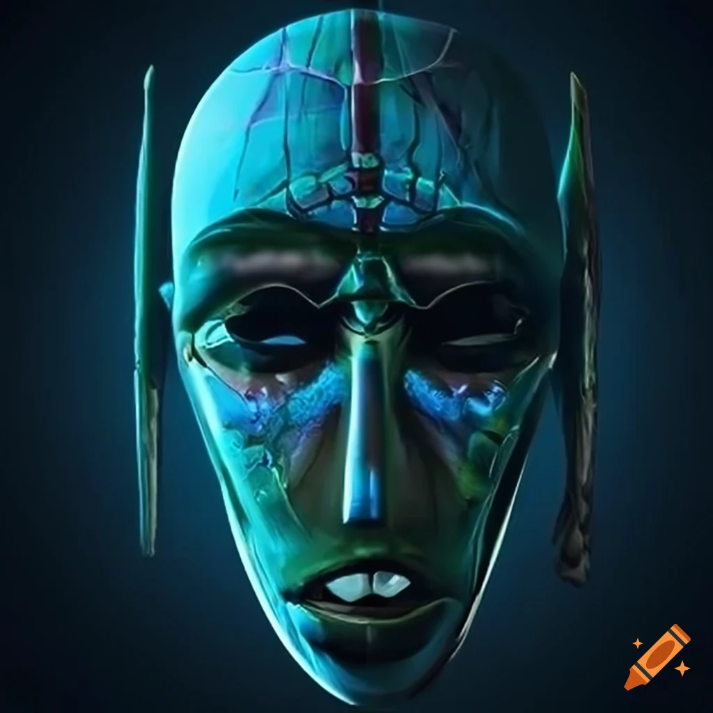 African inspired x-ray mask with Zelda game motif in stunning 4k ...