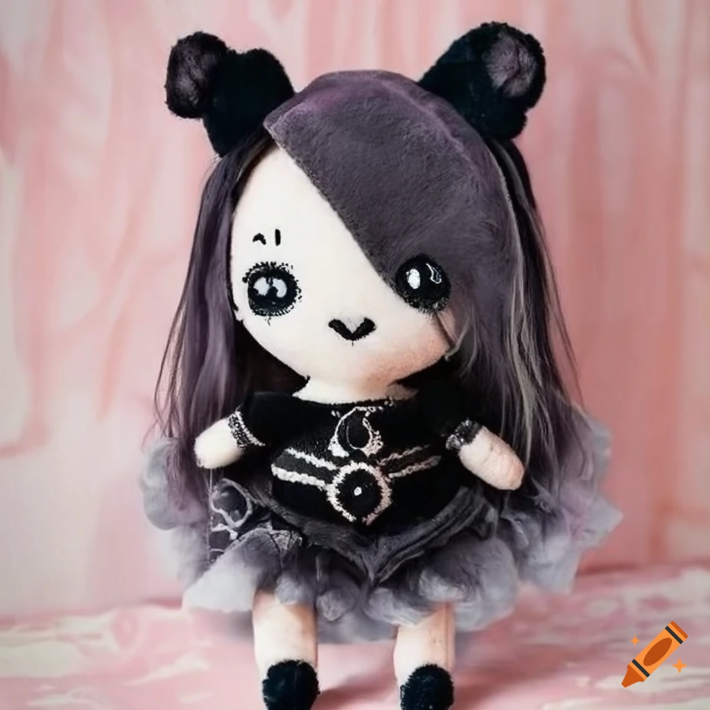Unique cute gothic-style plush toy by Jeanne Mammen on Craiyon