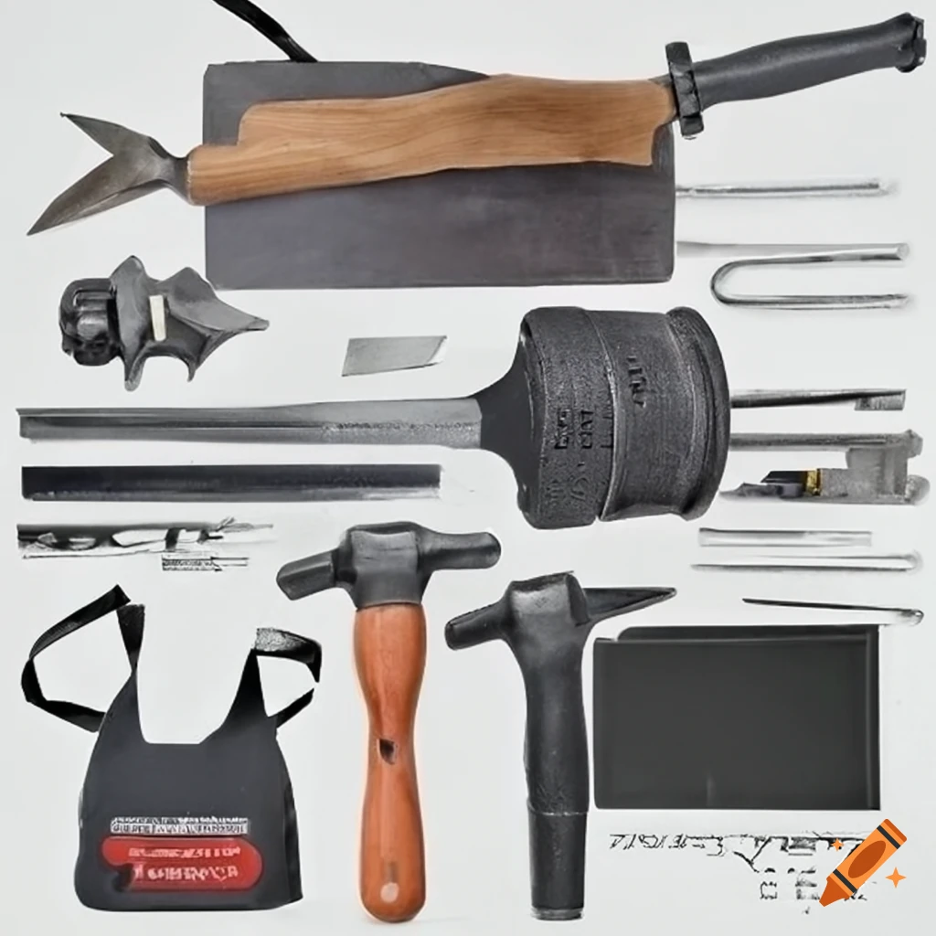 Carpentry tools - hammers, chisel, and saw on Craiyon