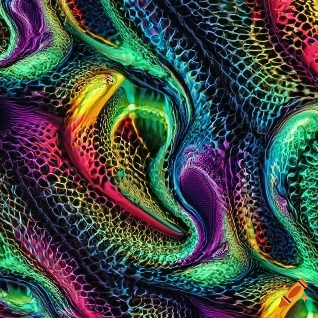 Colorful tessellation with organic shapes and curves representing the ...