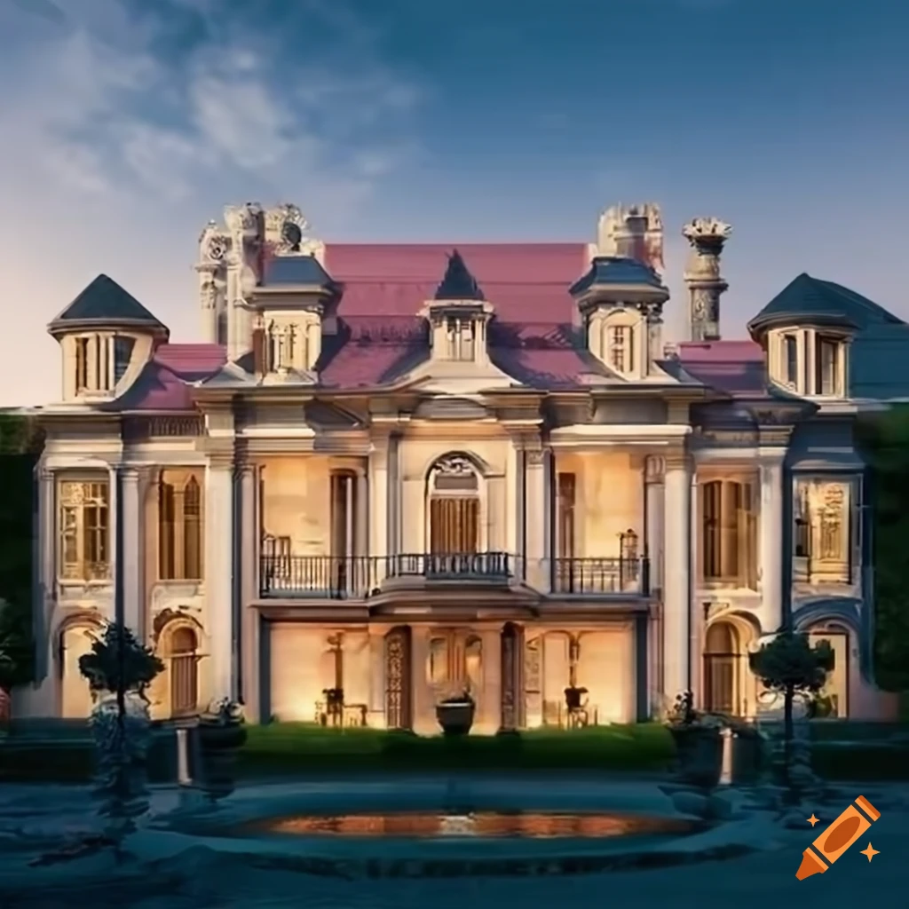 Luxurious neo-classical mansion with grand architecture and numerous ...