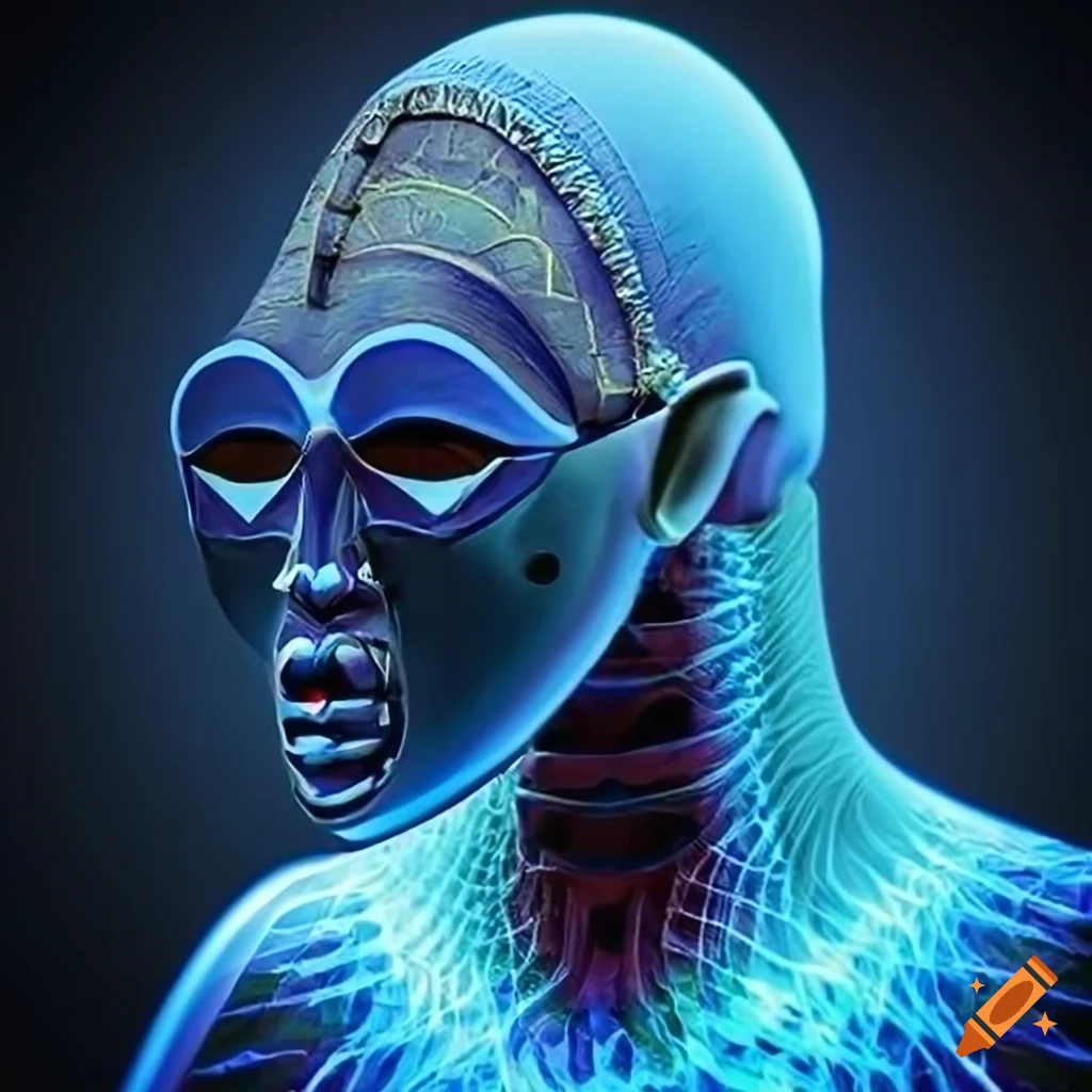 African tribal x-ray mask with Zelda game motif in stunning detail on ...