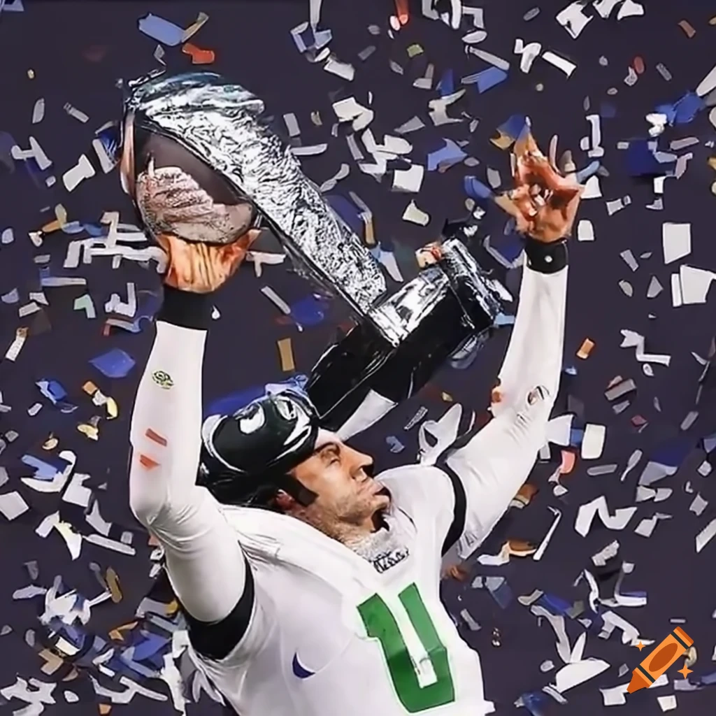 Mark Sanchez celebrating Super Bowl victory with the Vince Lombardi ...
