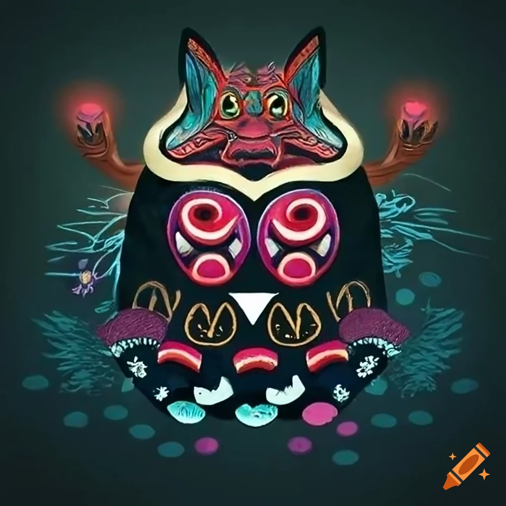 Illustration of native salish creature motifs and spirit masks by yang ...