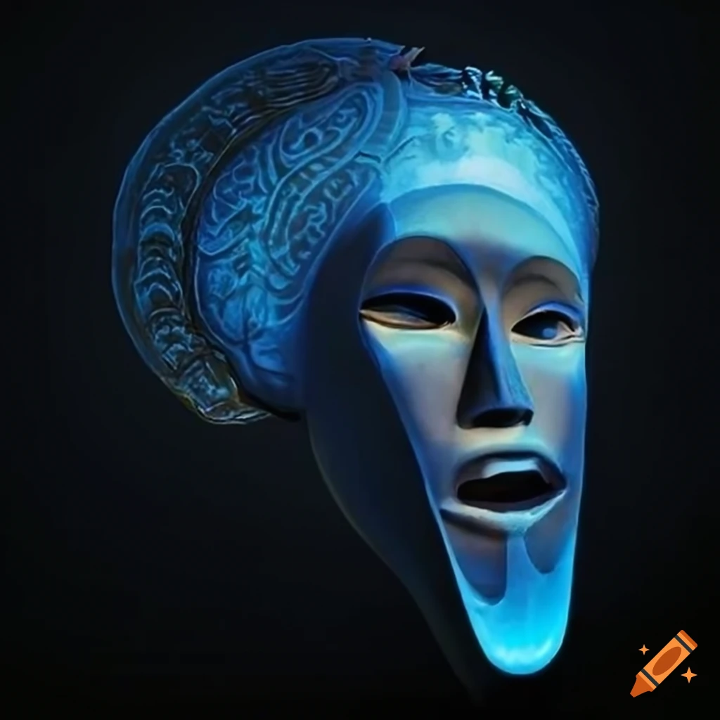 African-themed x-ray mask with a Zelda game motif in stunning detail on ...