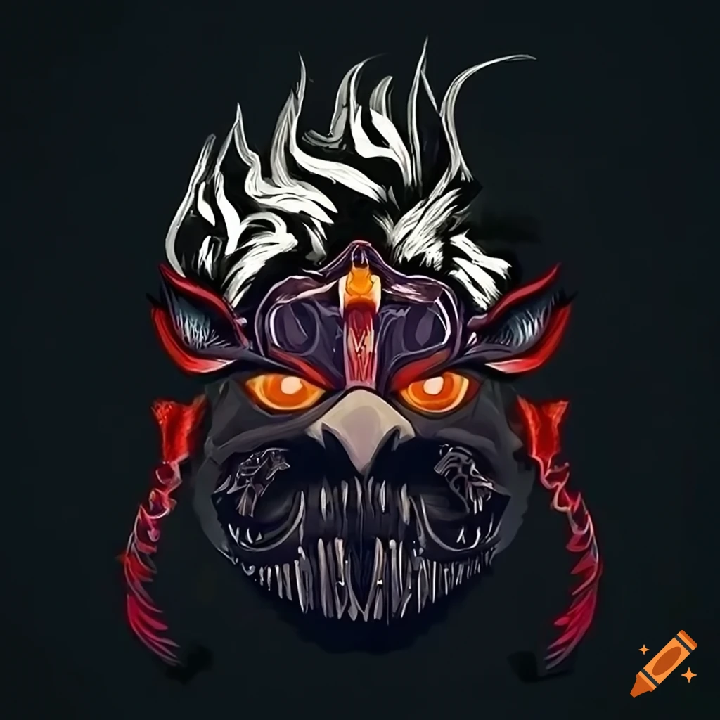 Illustration of native salish creature motifs and spirit masks in ...