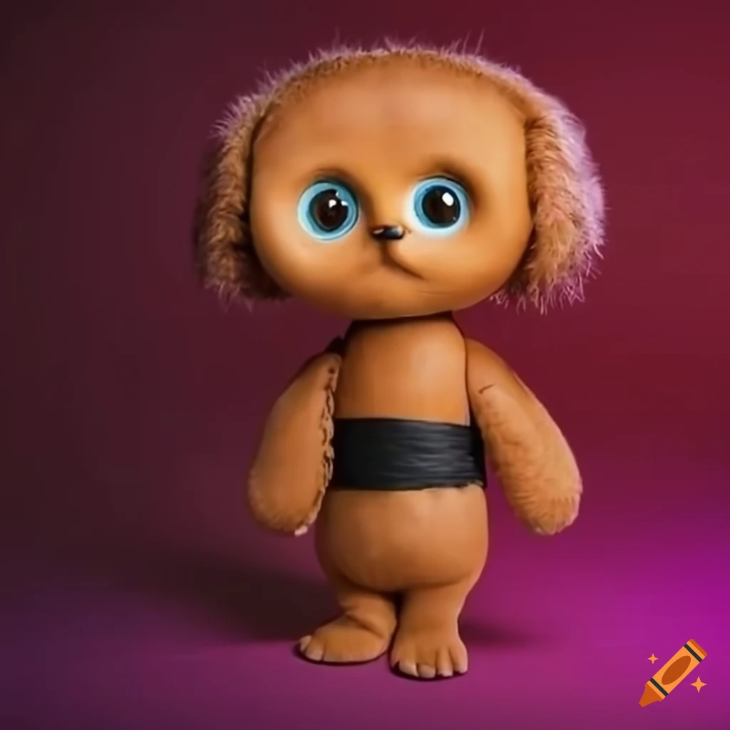 Russian cartoon character Cheburashka in colorful ninja outfit on Craiyon