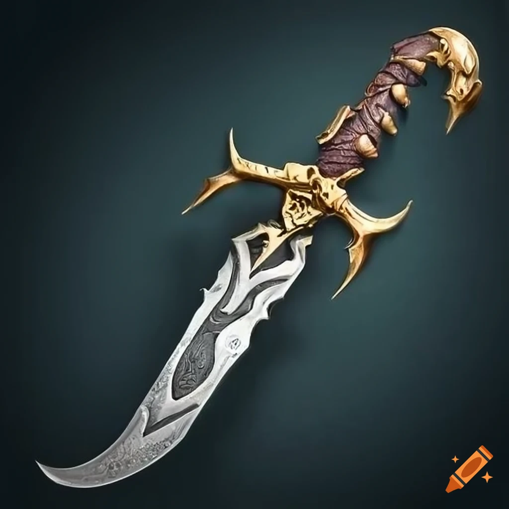 Fantasy dagger with scorpion symbol on the blade on Craiyon
