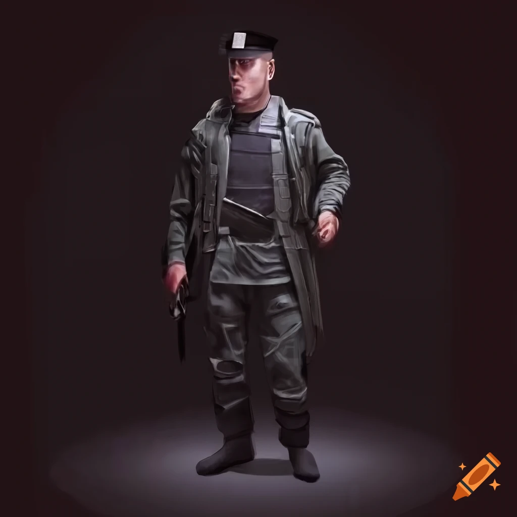 Blade Runner-style man in Space Station 13 security officer uniform on ...