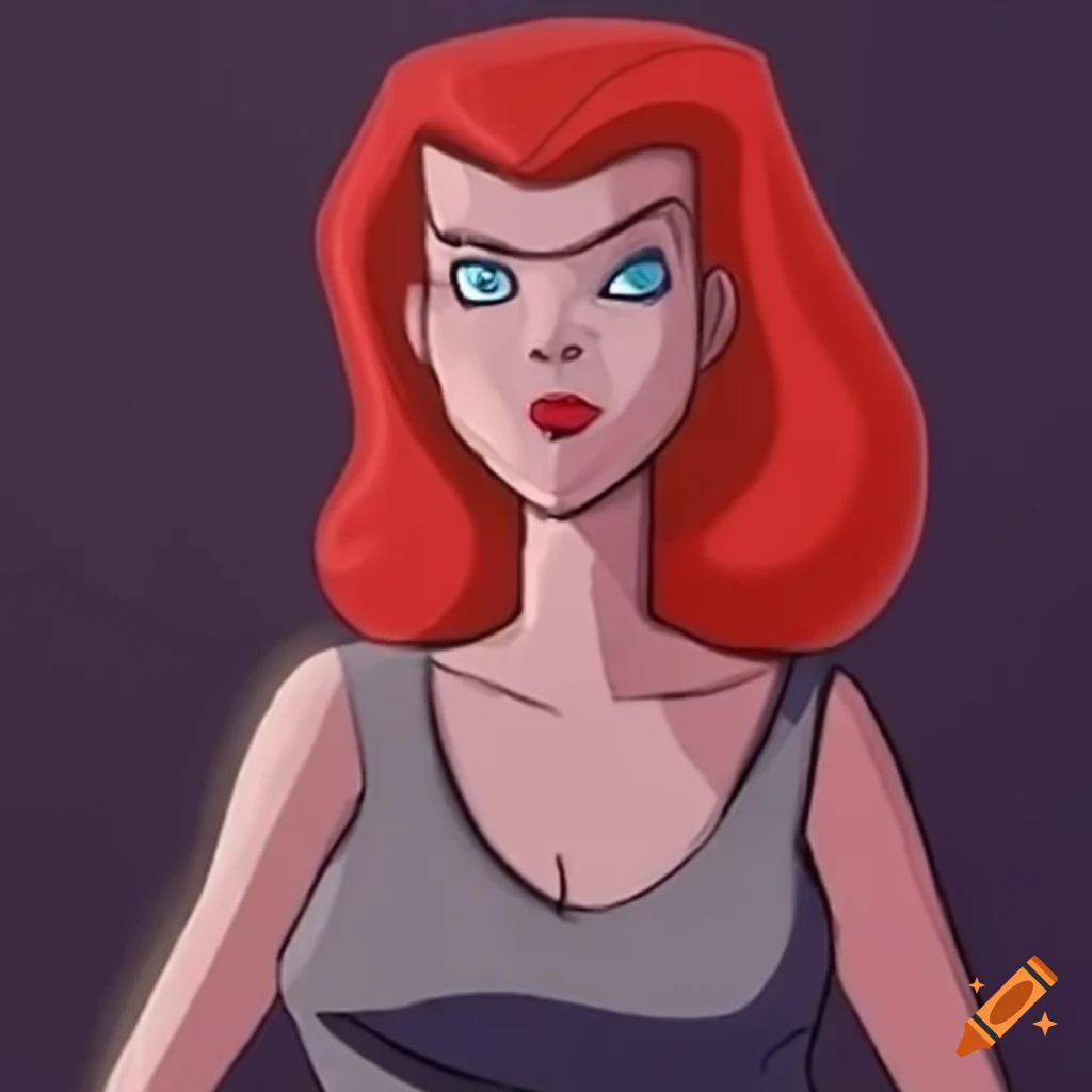 Barbara from Batman Animated Series with red hair and ice-blue eyes ...