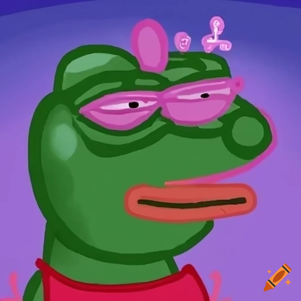 Pepe the frog and Peppa pig mashup on Craiyon