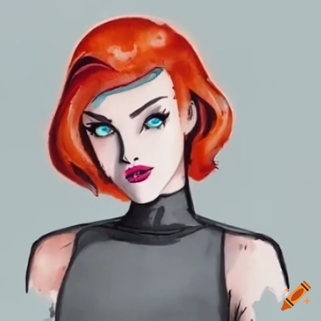 Barbara character from Batman animated series with red hair and ice ...