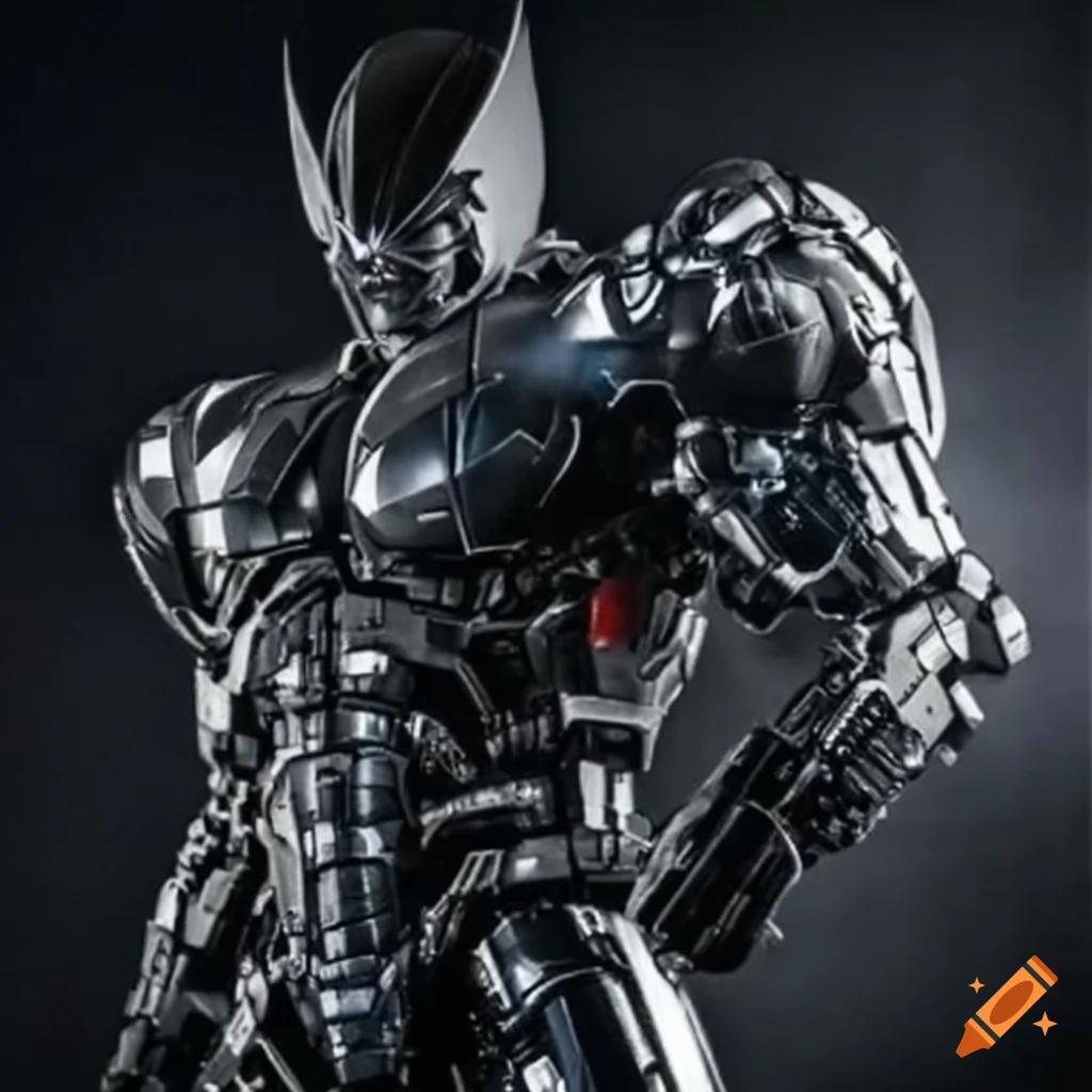 Marvel's wolverine depicted as a powerful mecha robot on Craiyon