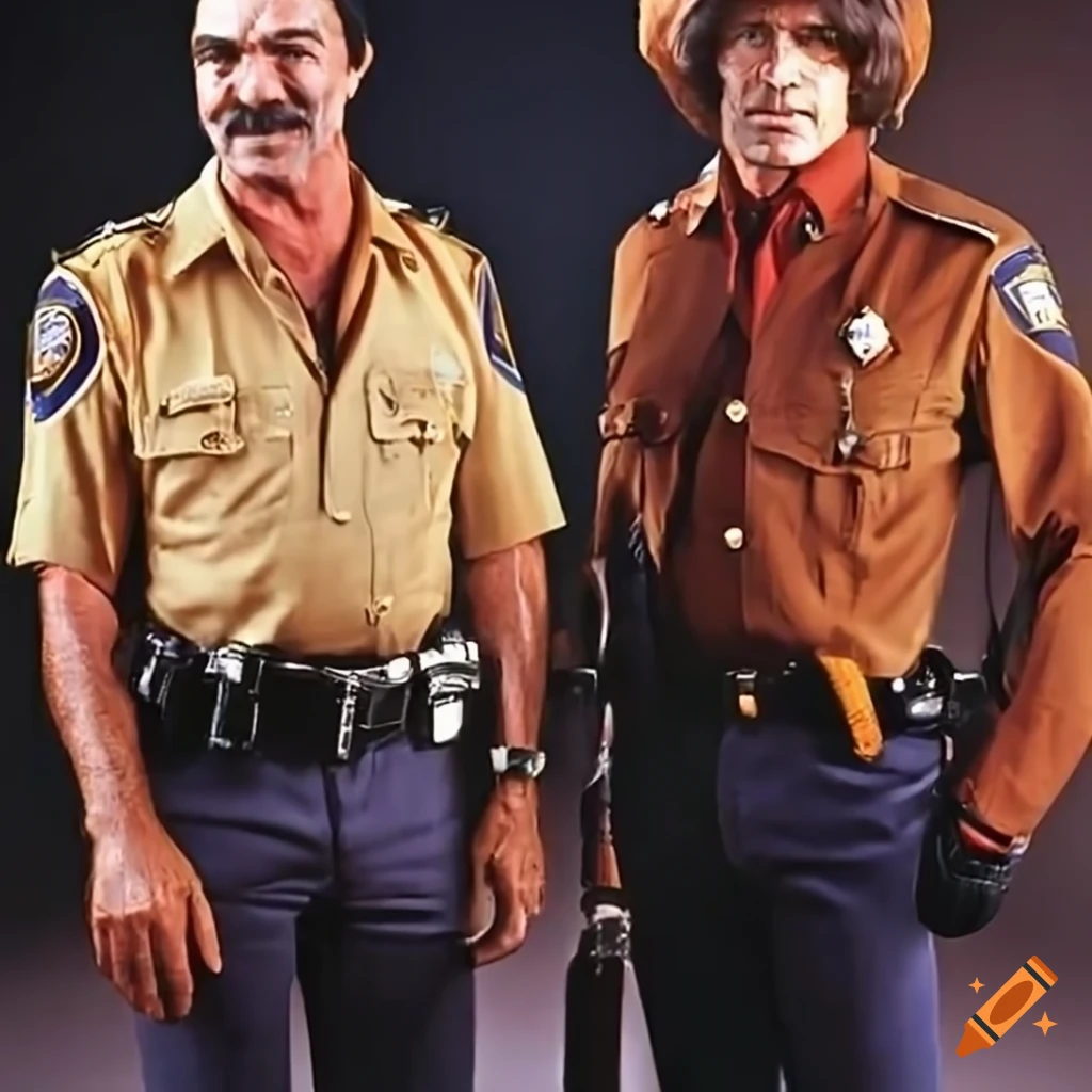 Tom selleck and harrison ford in 70s police uniforms as starsky and ...