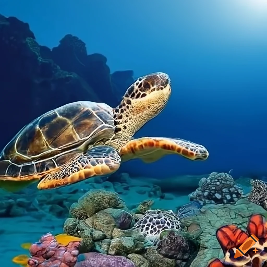 Marine turtles on Craiyon