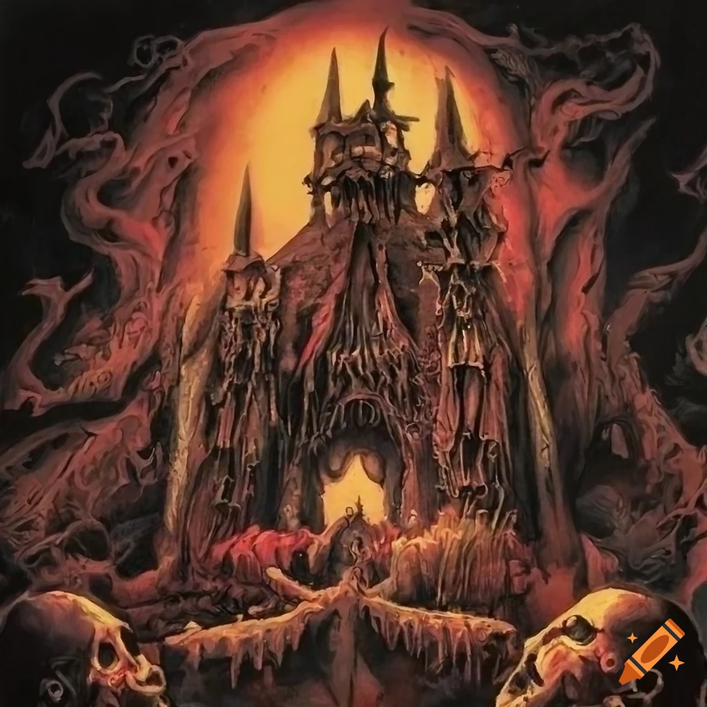 Dark and intense death metal artwork in the style of Dan Seagrave on ...