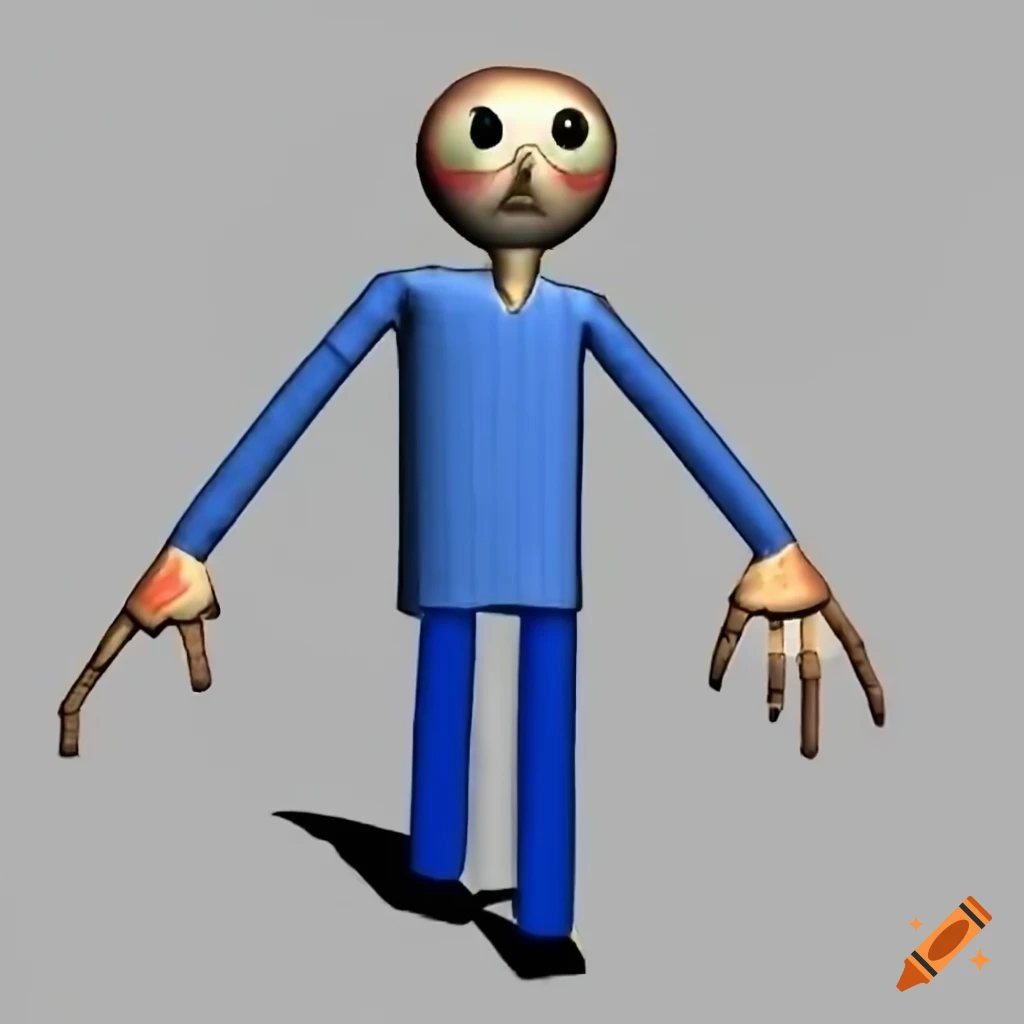 Character with light skin, long skinny fingers, wearing green shirt and ...