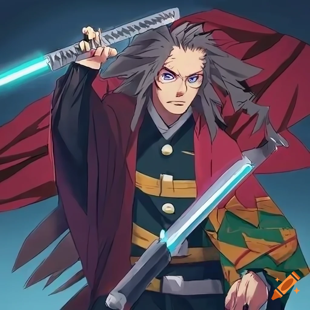 Crossover of Qui-Gon Jinn and Giyuu Tomioka as armored knights dueling ...