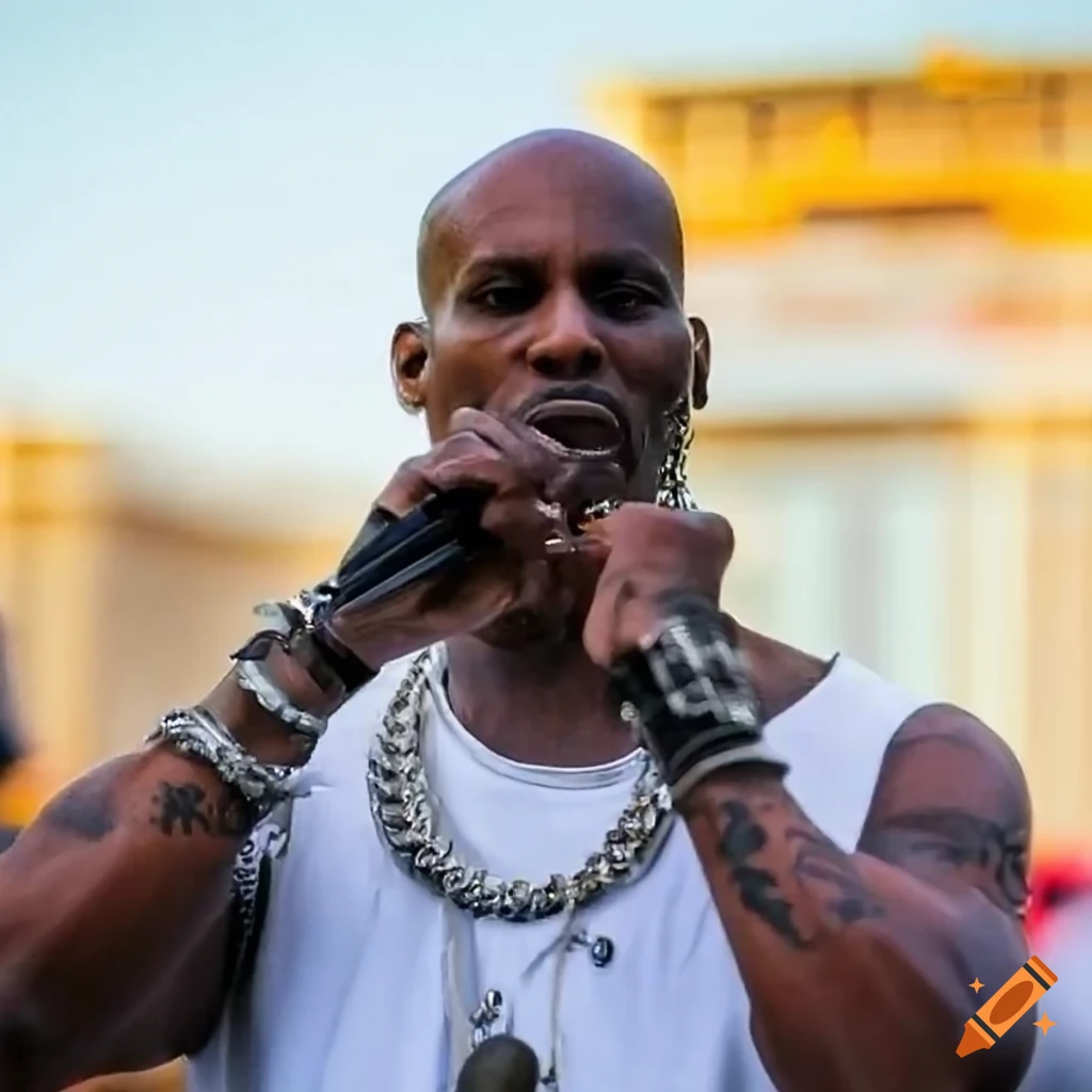 DMX performing in front of Caesar's Palace, Las Vegas on Craiyon