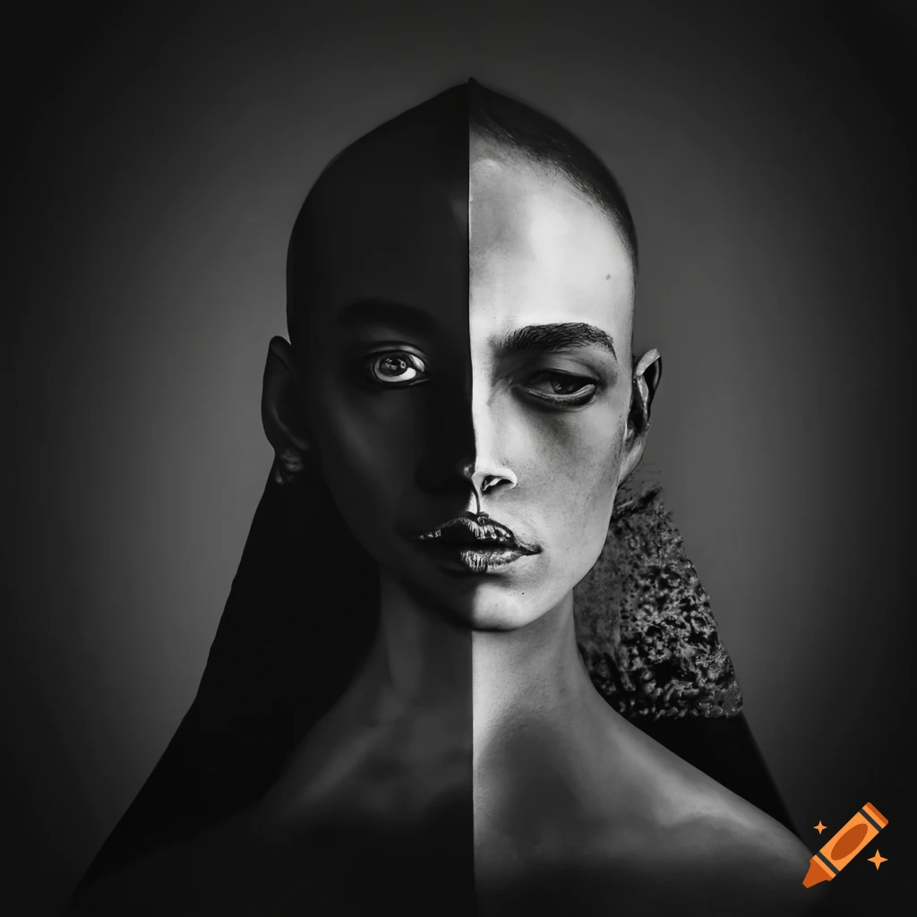 Black-and-white high contrast portraits with mystical symbolism and ...