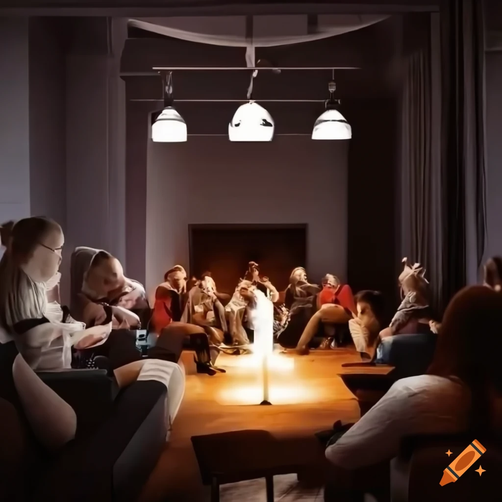 Productive team building session in a cozy conference room on Craiyon