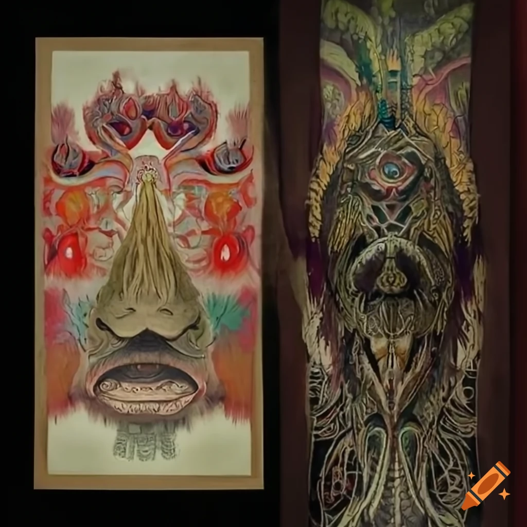 Illustration of native salish creature motifs and designs with spirit ...