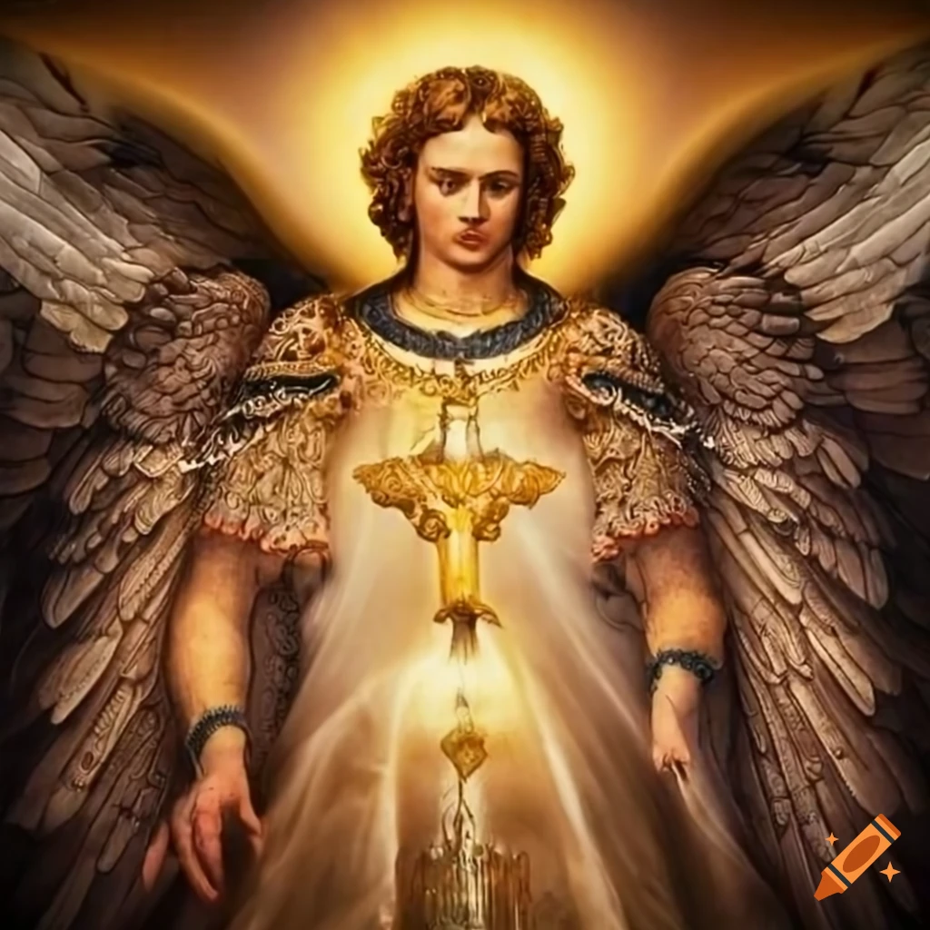 Intricately detailed painting of archangel michael on Craiyon