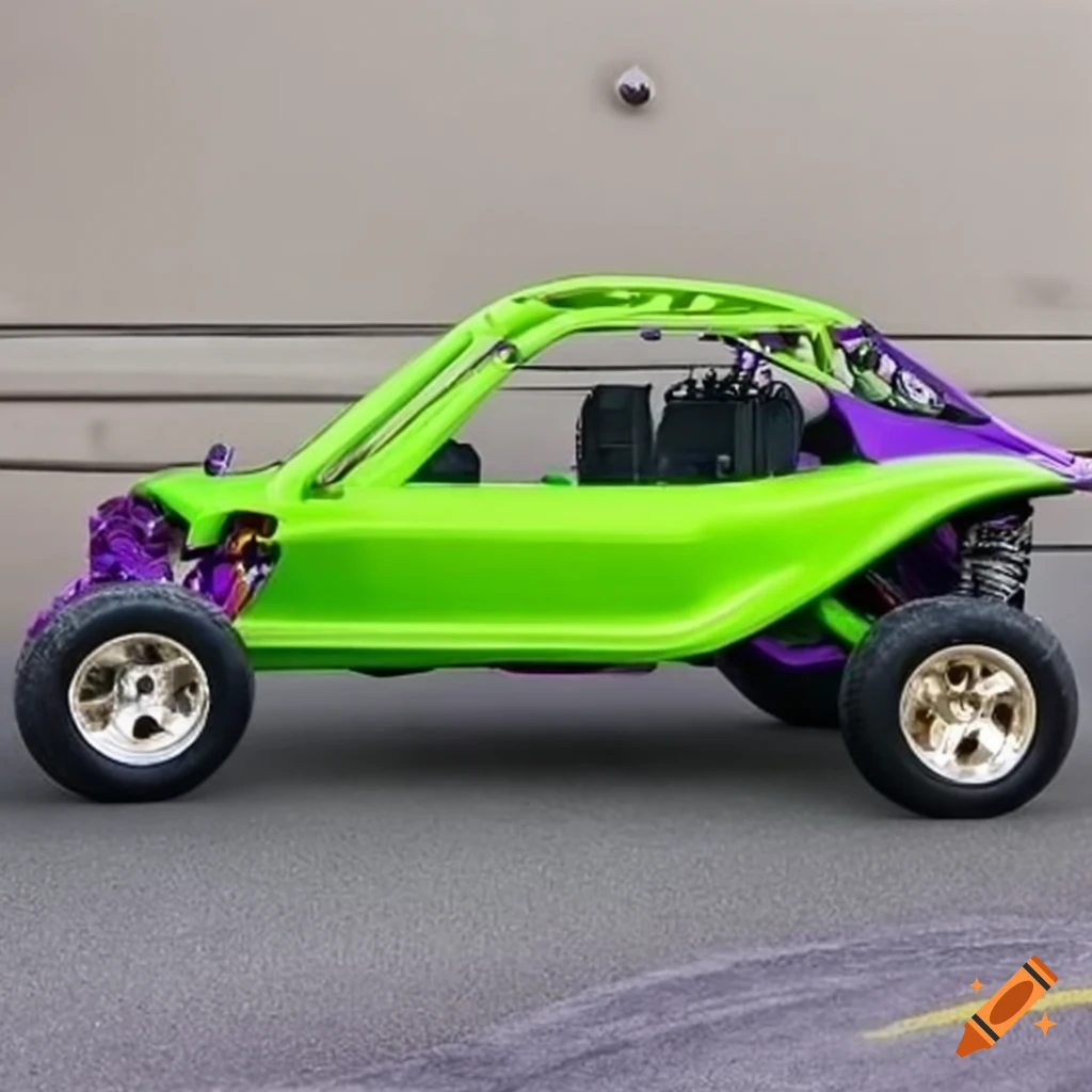Colorful sand rail buggy inspired by the joker on Craiyon