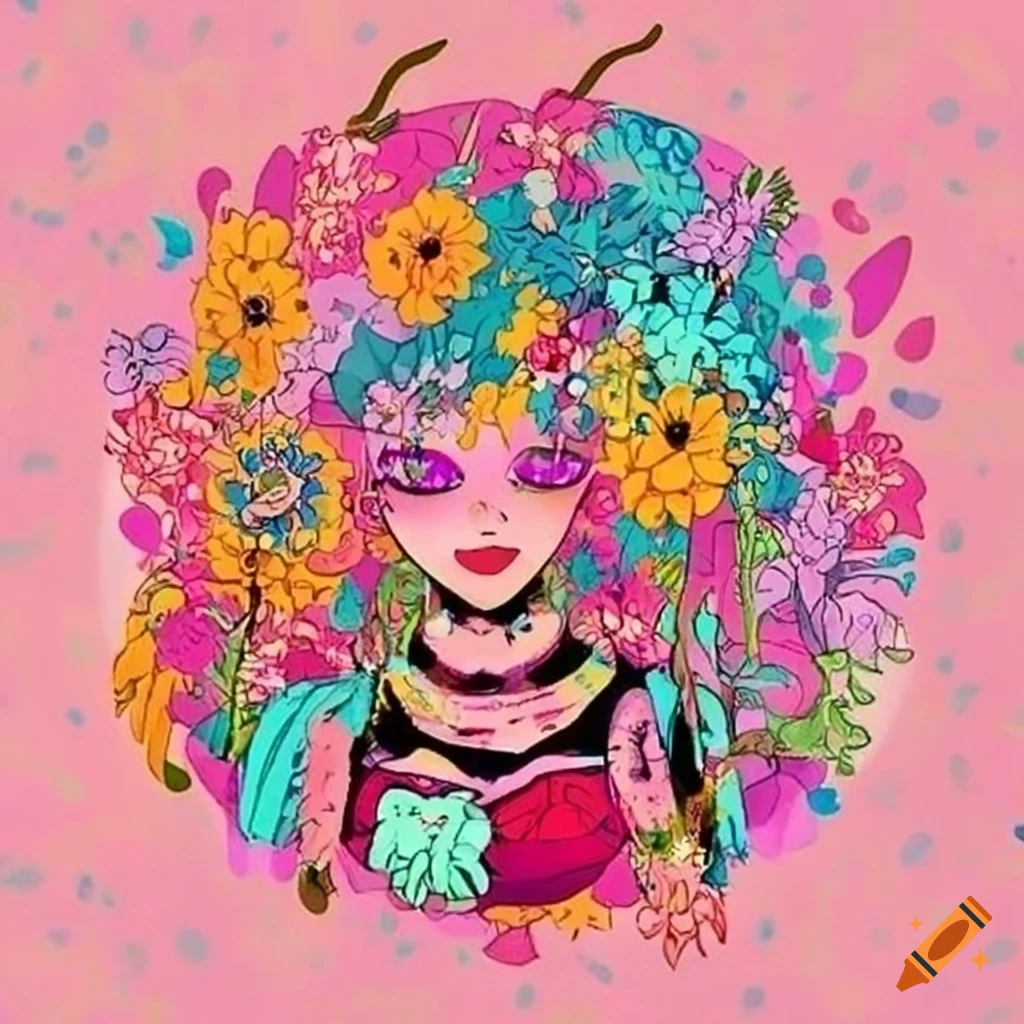 Vibrant brand design with 'groovgirl goods' in a 60's flower-power ...